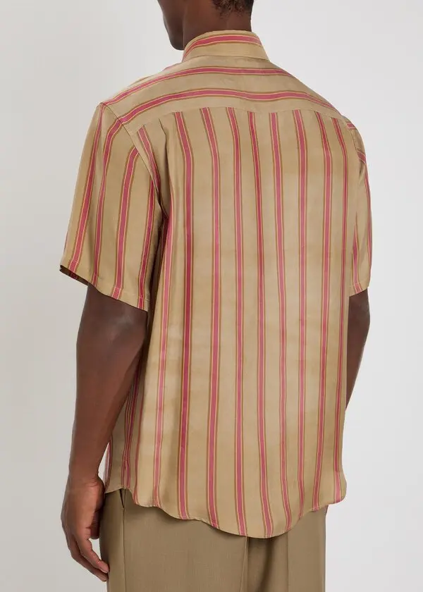 Saint Laurent Striped Satin-twill Shirt