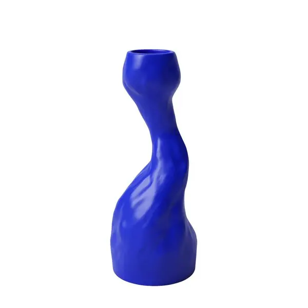 VIVEE HOME Niki Medium Porcelain Candle Holder - Blue