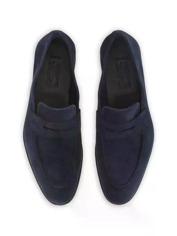 FERRAGAMO Tramezza Penny Loafers In Calfskin Suede