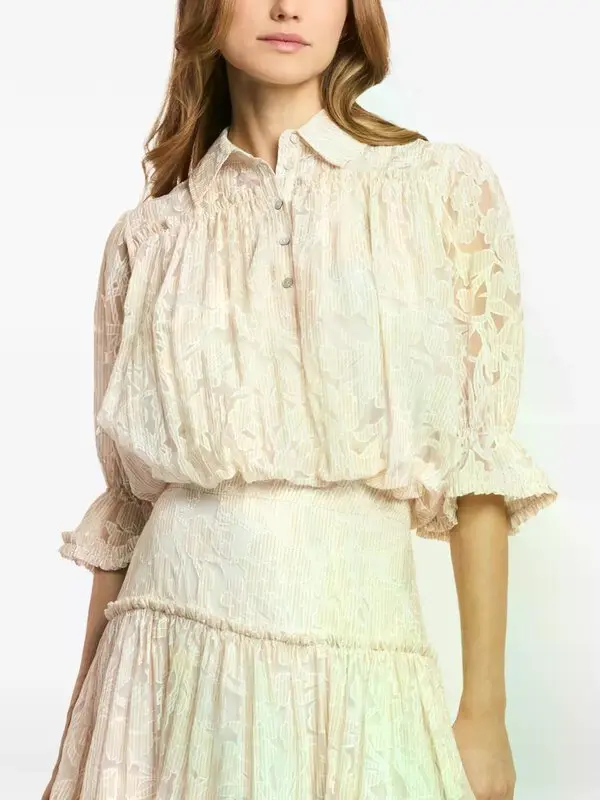 Cinq À Sept Floral-lace Cropped Top