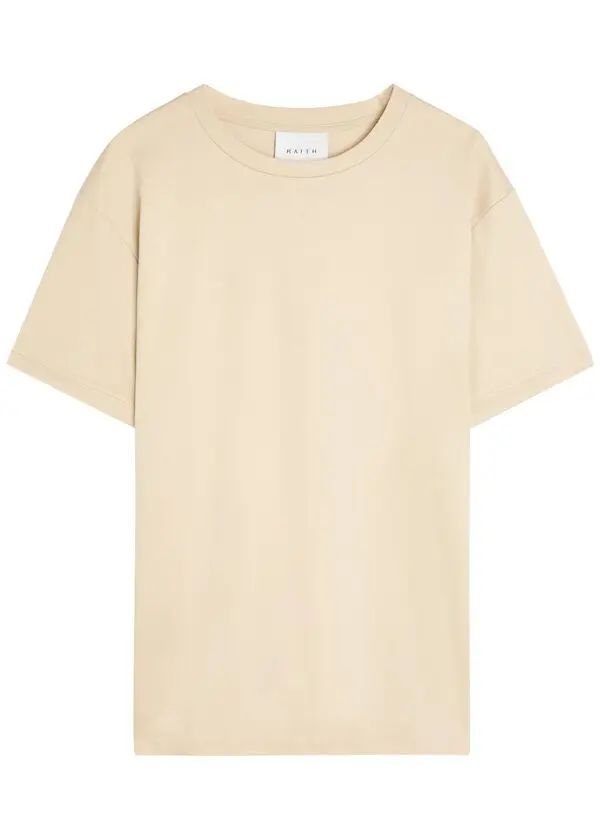 RAITH Crew-neck Cotton T-shirt - Beige