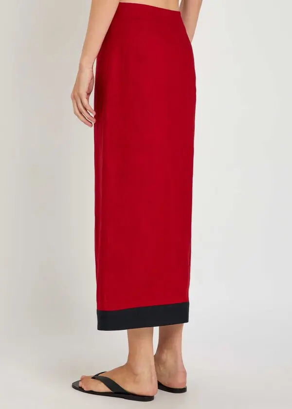 LIBEROWE Panelled Linen Midi Skirt