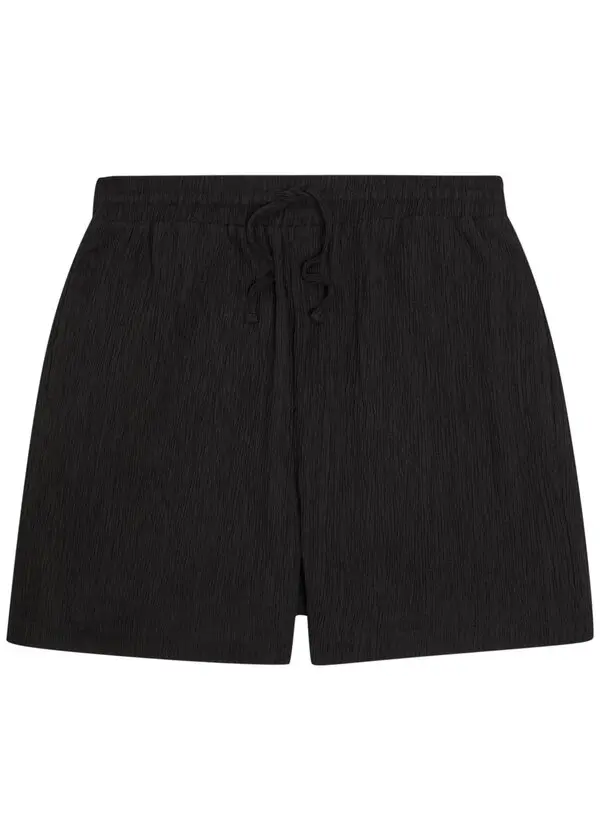 RAITH Silvano Crinkled Cotton Shorts - Black