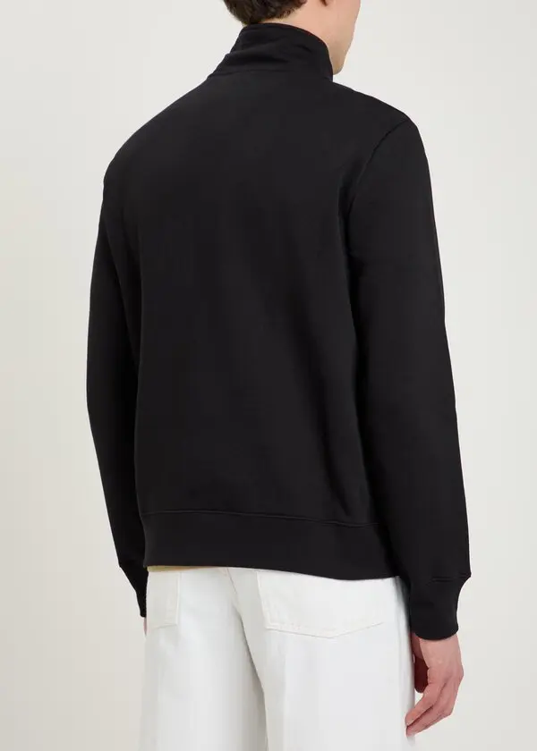 Paul Smith Half-zip Sweatshirt With Appliqué Detail - Black