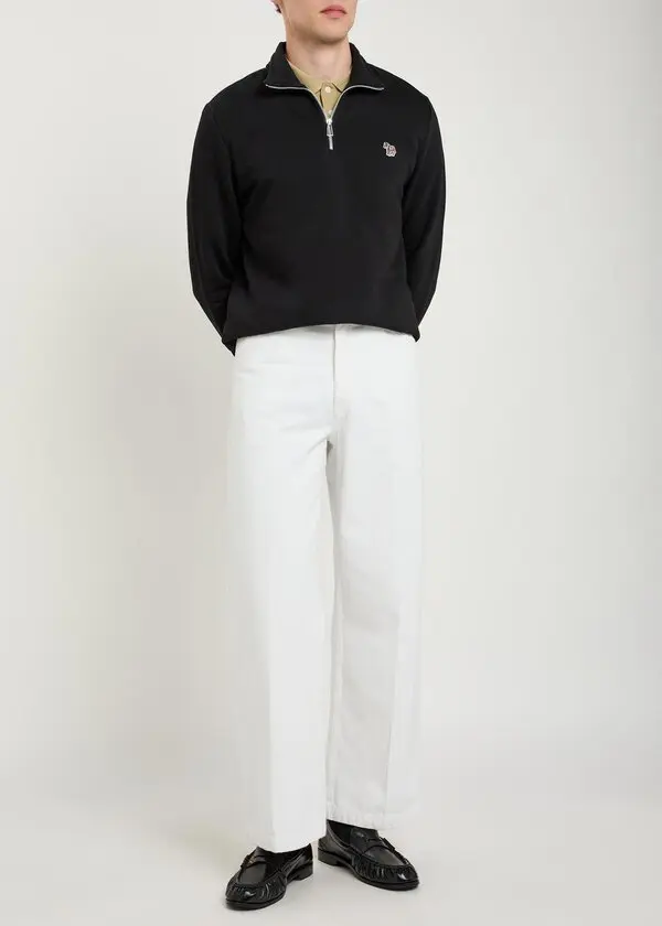 Paul Smith Half-zip Sweatshirt With Appliqué Detail - Black