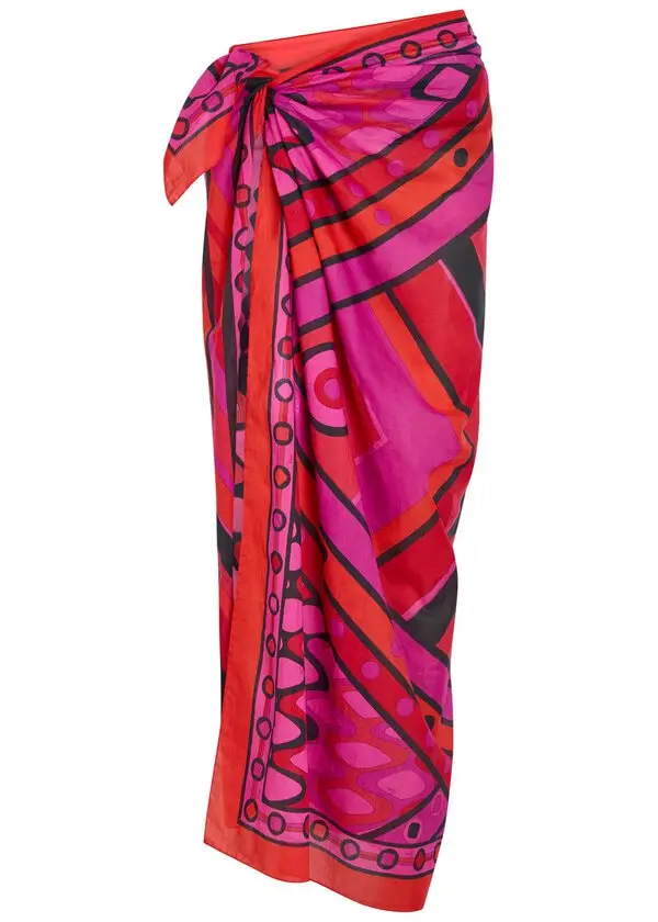 Emilio Pucci Printed Cotton Sarong - Pink