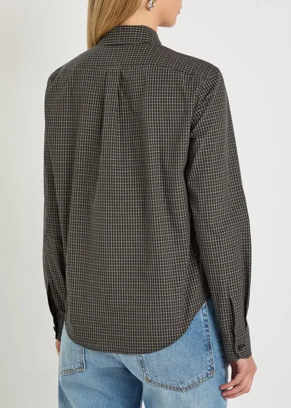 Calvin Klein Checked Cotton-poplin Shirt - Black