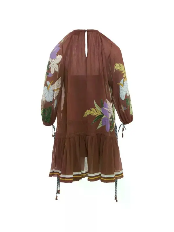 ALEMAIS Floral Print Ruffled Mini Dress