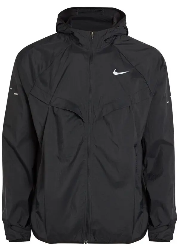 Nike Repel Uv Hooded Running Jacket - Black