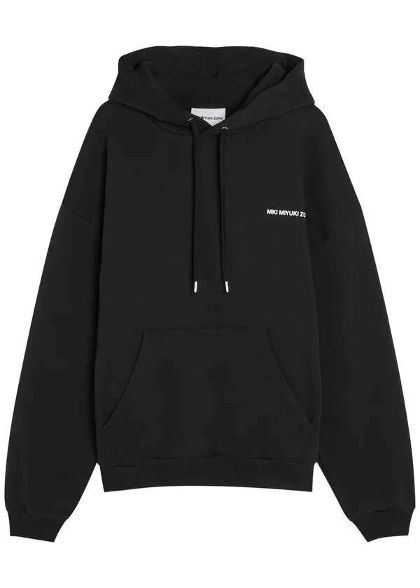 MKI MIYUKI ZOKU Hooded Cotton-blend Sweatshirt - Black