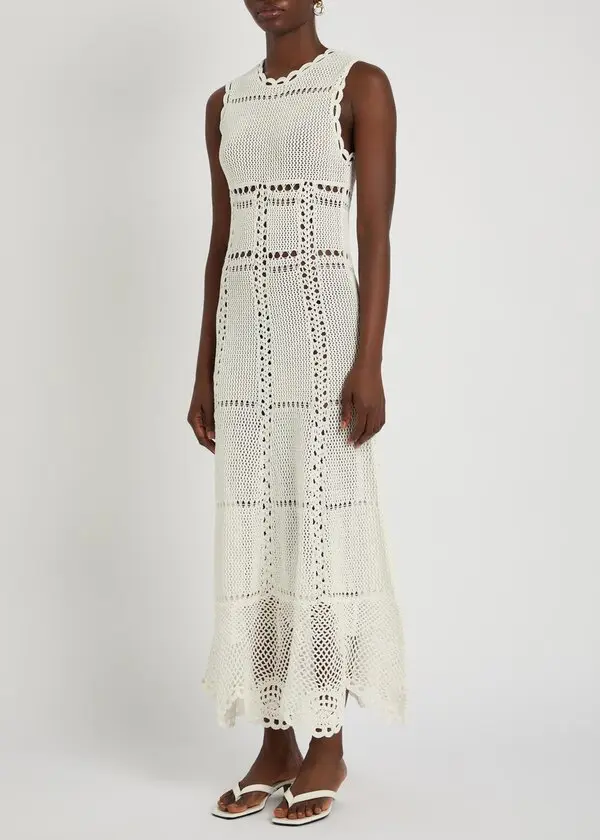 Erdem Crochet Cotton Maxi Dress - Ivory