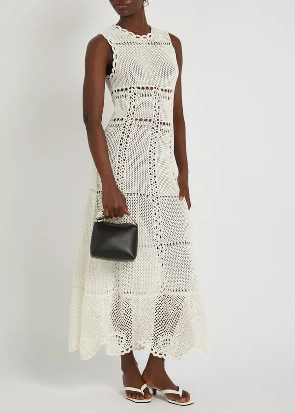 Erdem Crochet Cotton Maxi Dress - Ivory