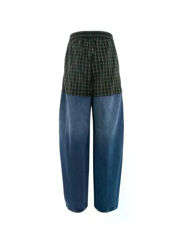 Alexander Wang Layered Check-pattern Jeans - Blue