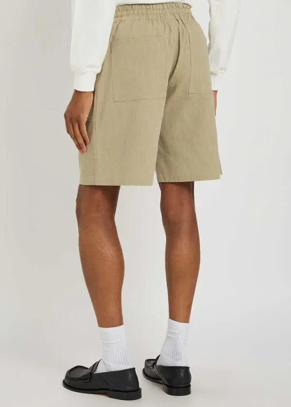 Drole De Monsieur Textured Canvas Shorts