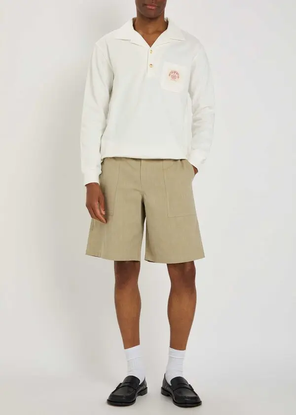 Drole De Monsieur Textured Canvas Shorts