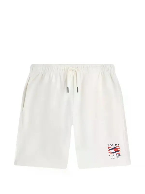 Tommy Hilfiger Logo Print Drawstring Shorts - White