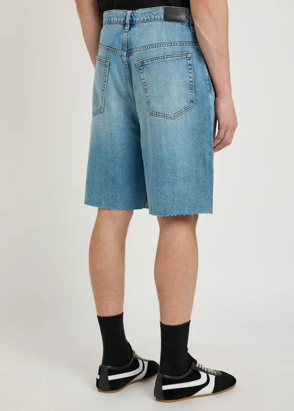 FRAME Baggy Denim Shorts - Light Blue