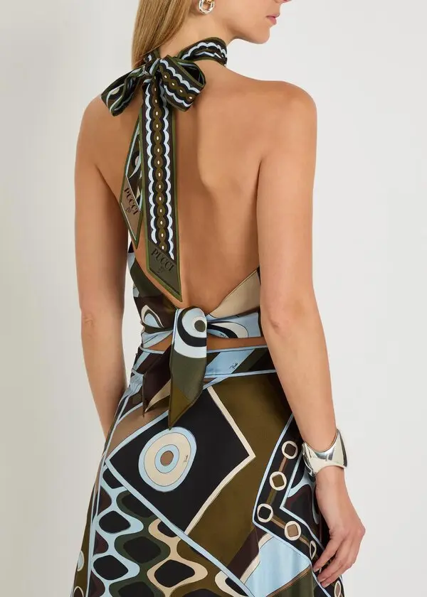 Emilio Pucci Printed Silk Halter Neck Top - Multicoloured