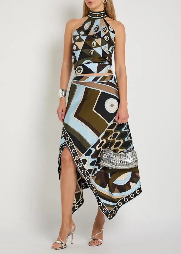 Emilio Pucci Printed Silk Halter Neck Top - Multicoloured