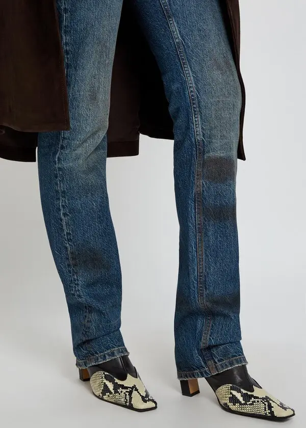 AARON ESH Distressed Slim Straight-leg Jeans