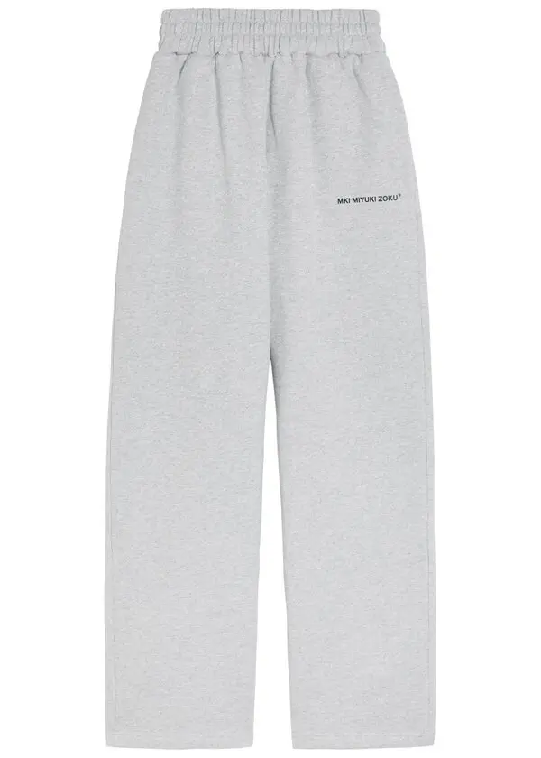 MKI MIYUKI ZOKU Uniform Wide-leg Cotton-blend Sweatpants - Grey
