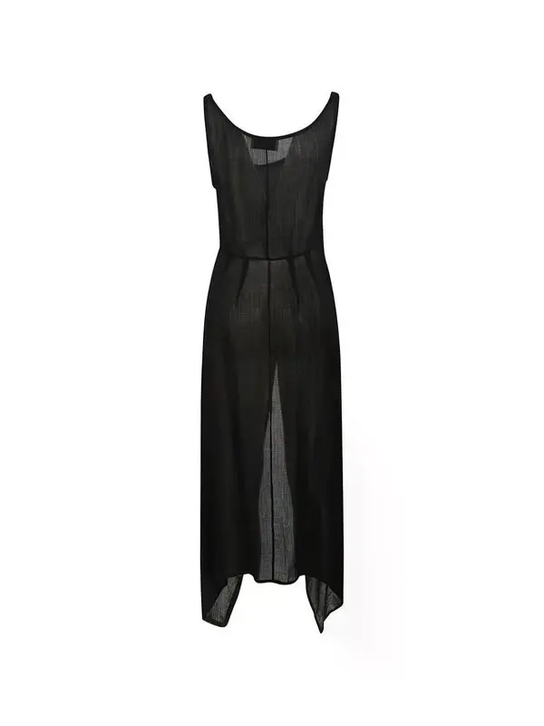 ANEMOS Sleeveless Knot-detail Semi-sheer Dress