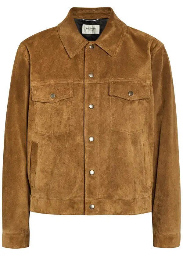 Saint Laurent Suede Jacket With Press-stud Details