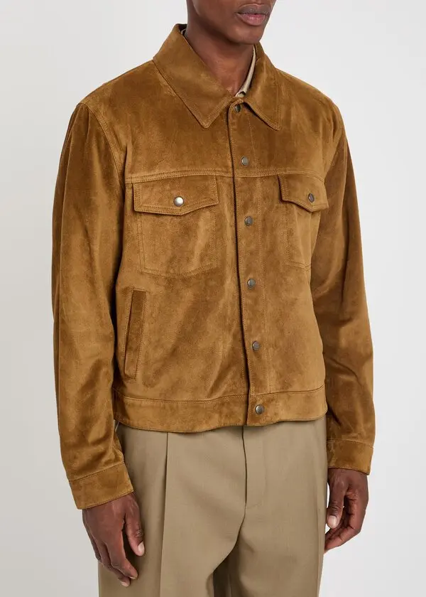Saint Laurent Suede Jacket With Press-stud Details