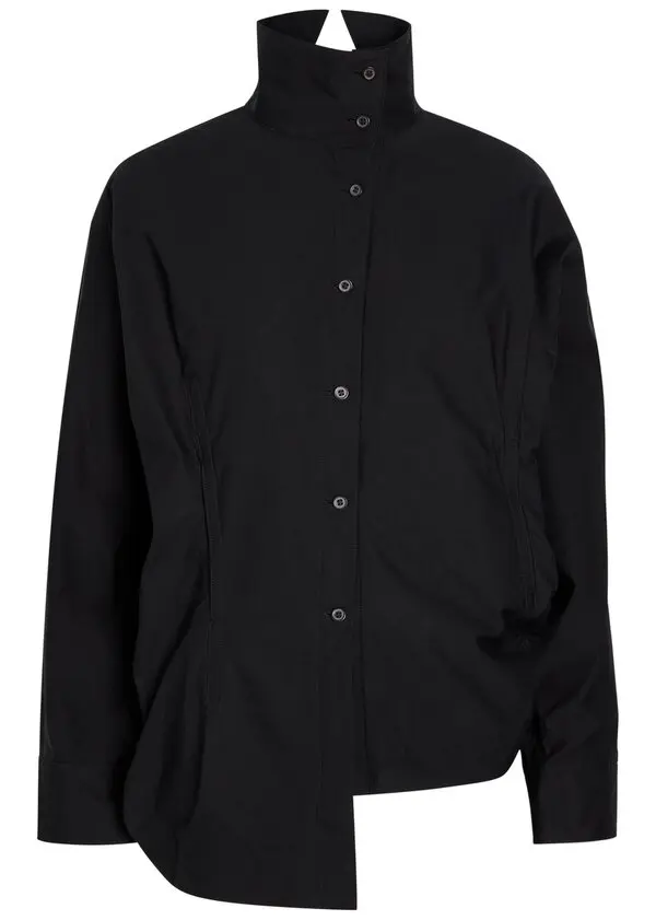 Issey Miyake Twisted Draped Cotton-blend Shirt