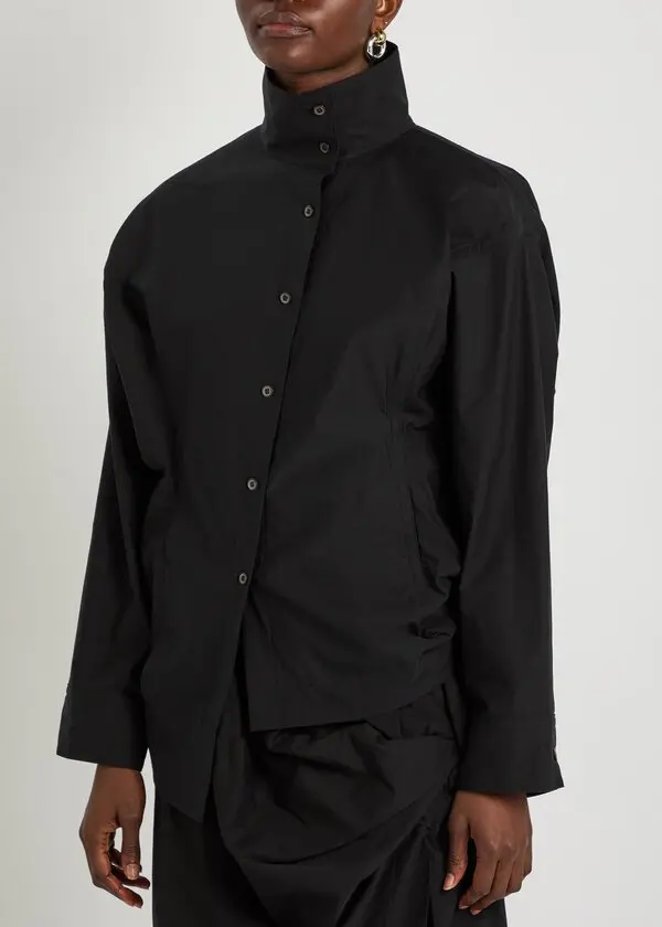 Issey Miyake Twisted Draped Cotton-blend Shirt