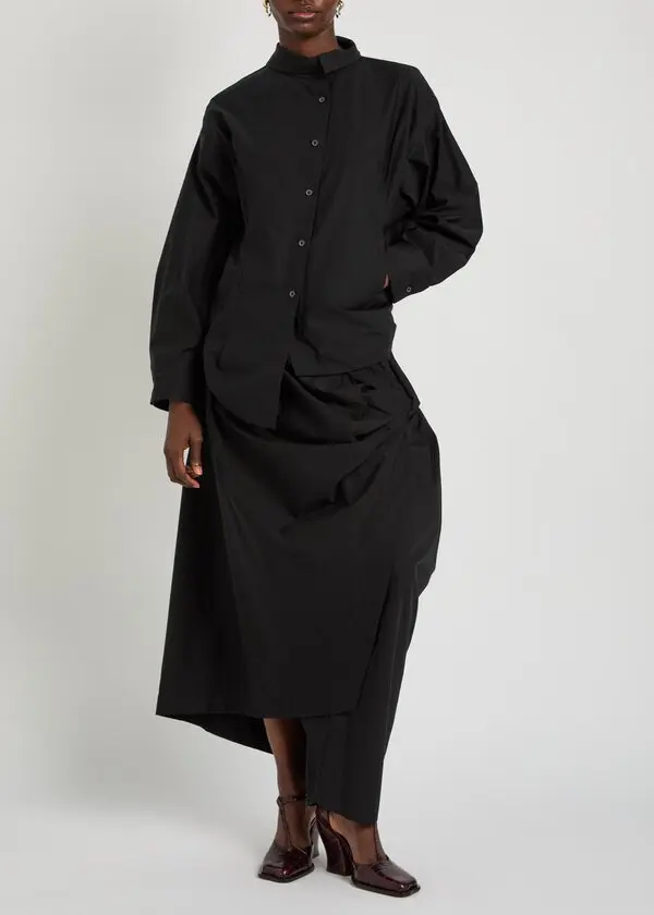 Issey Miyake Twisted Draped Cotton-blend Shirt