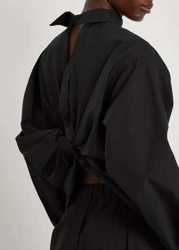 Issey Miyake Twisted Draped Cotton-blend Shirt