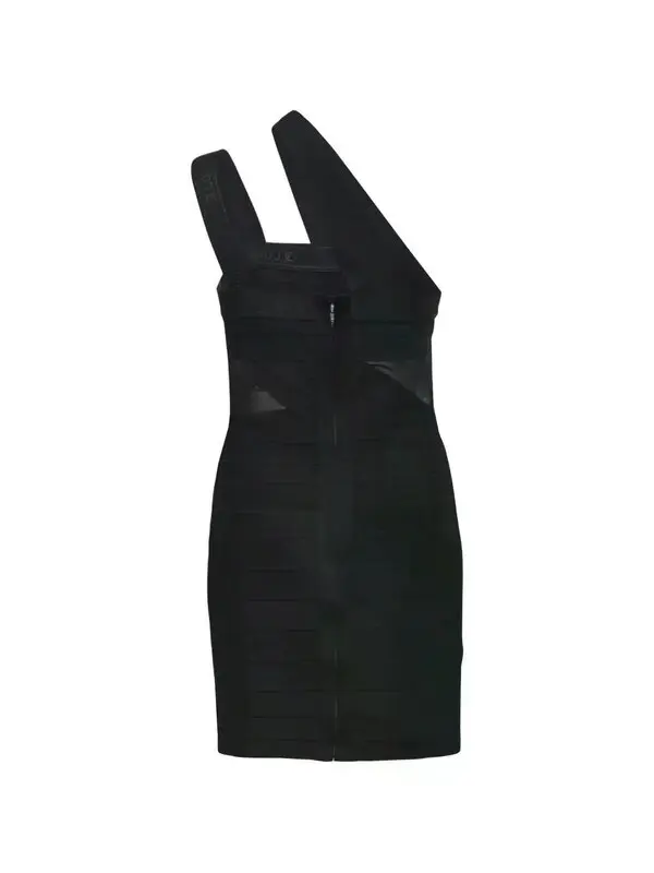 David Koma One-shoulder Bodycon Dress With Logo Straps