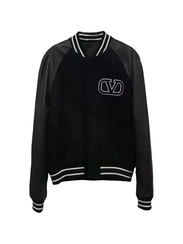 Valentino Garavani Vlogo Tweed Bomber Jacket