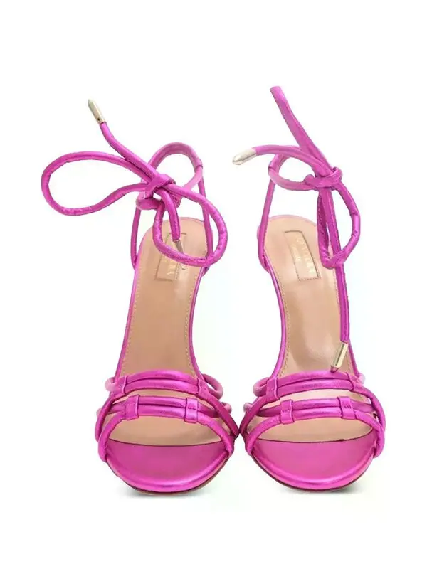 AQUAZZURA Laura Metallic Sandals
