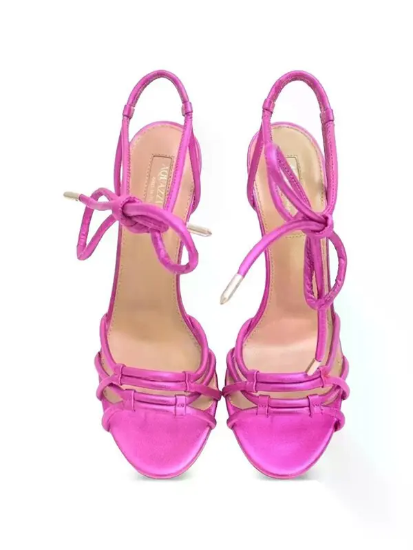 AQUAZZURA Laura Metallic Sandals