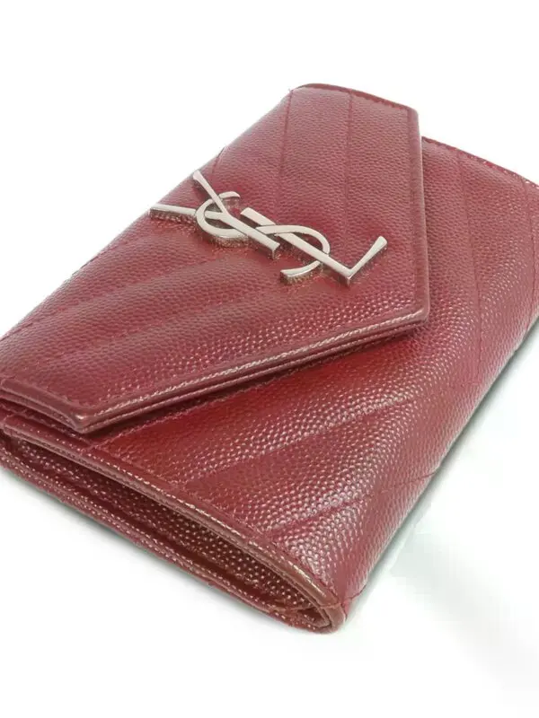 Saint Laurent Small Cassandre Matelassé Envelope Leather Wallet