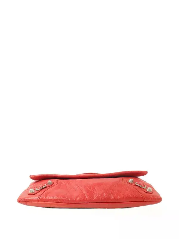Balenciaga Motocross Giant 12 Envelope Calfskin Clutch Bag - Red