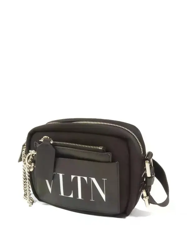 Valentino Garavani Vltn Logo Print Shoulder Bag - Black