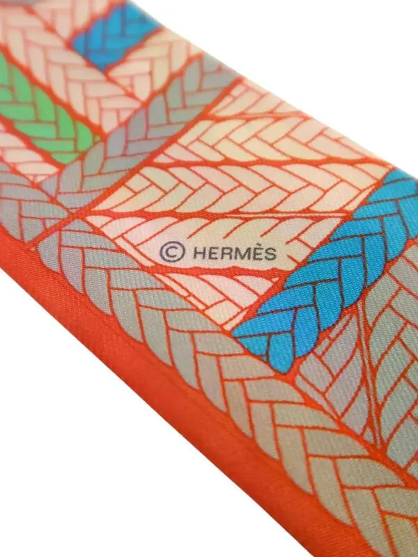 Hermès Patterned Silk Scarf