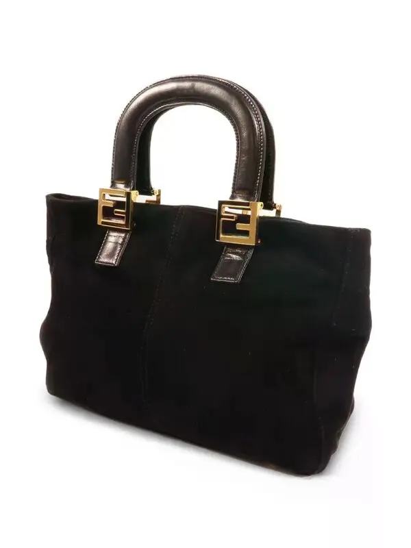 Fendi Ff Logo Suede Tote Bag