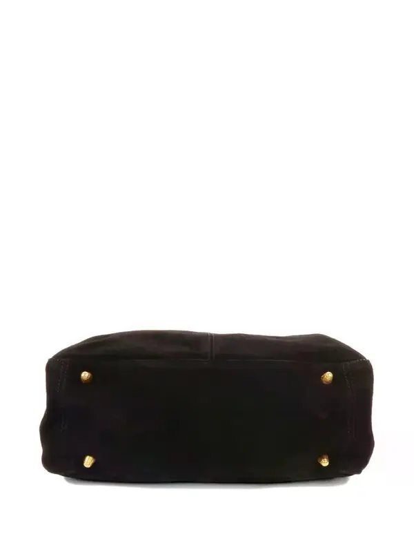 Fendi Ff Logo Suede Tote Bag