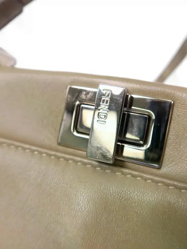 Fendi Mini Peekaboo Two-way Calfskin Tote Bag