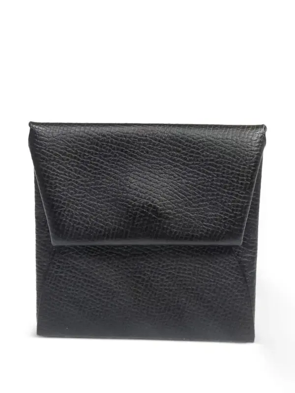 Hermès Bastia Leather Coin Purse - Black