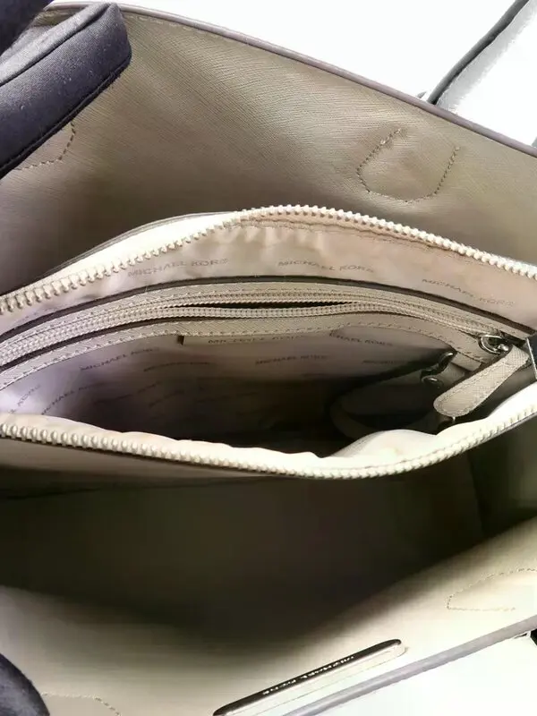 Michael Kors Logo Plaque Leather Tote Bag