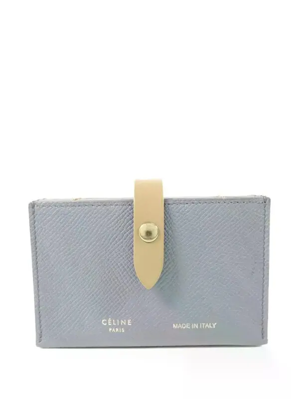 Celine Press-stud Leather Card Case - Blue