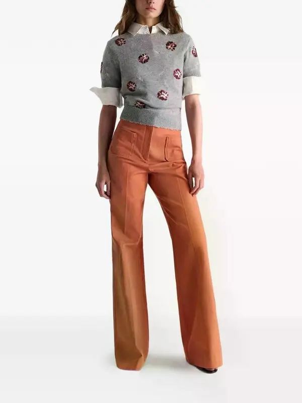 Dorothee Schumacher Distressed Floral Motif T-shirt - Grey