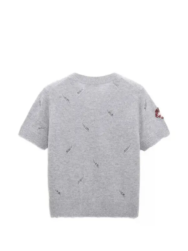 Dorothee Schumacher Distressed Floral Motif T-shirt - Grey