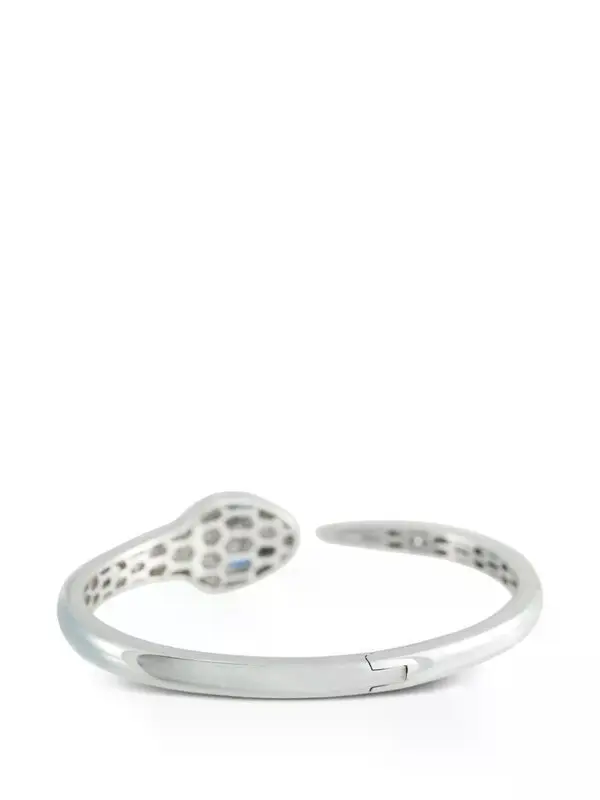 BVLGARI Serpenti Seduttori Diamond And Sapphire Bracelet In 18k White Gold - Silver