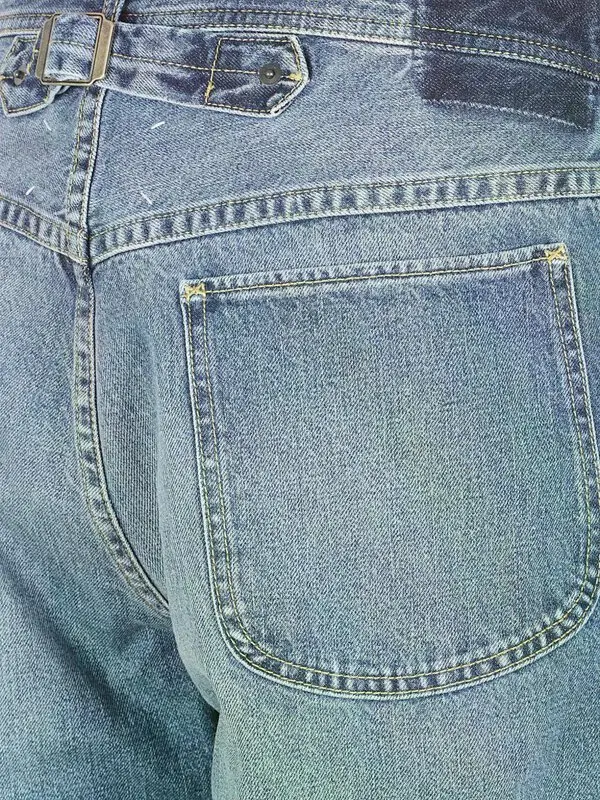 MAISON MARGIELA Buckle Detail Straight Leg Jeans - Blue